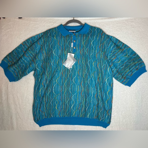 COOGI | Sweaters | Nwt Coogi 0 Mercerised Cotton Aqua Blue Based Short ...